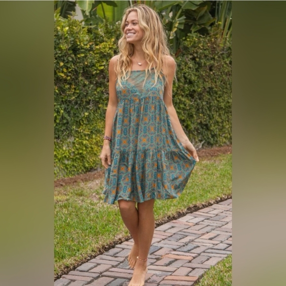NATURAL LIFE | Dresses | Natural Life Teal And Orange Mini Dress | Poshmark